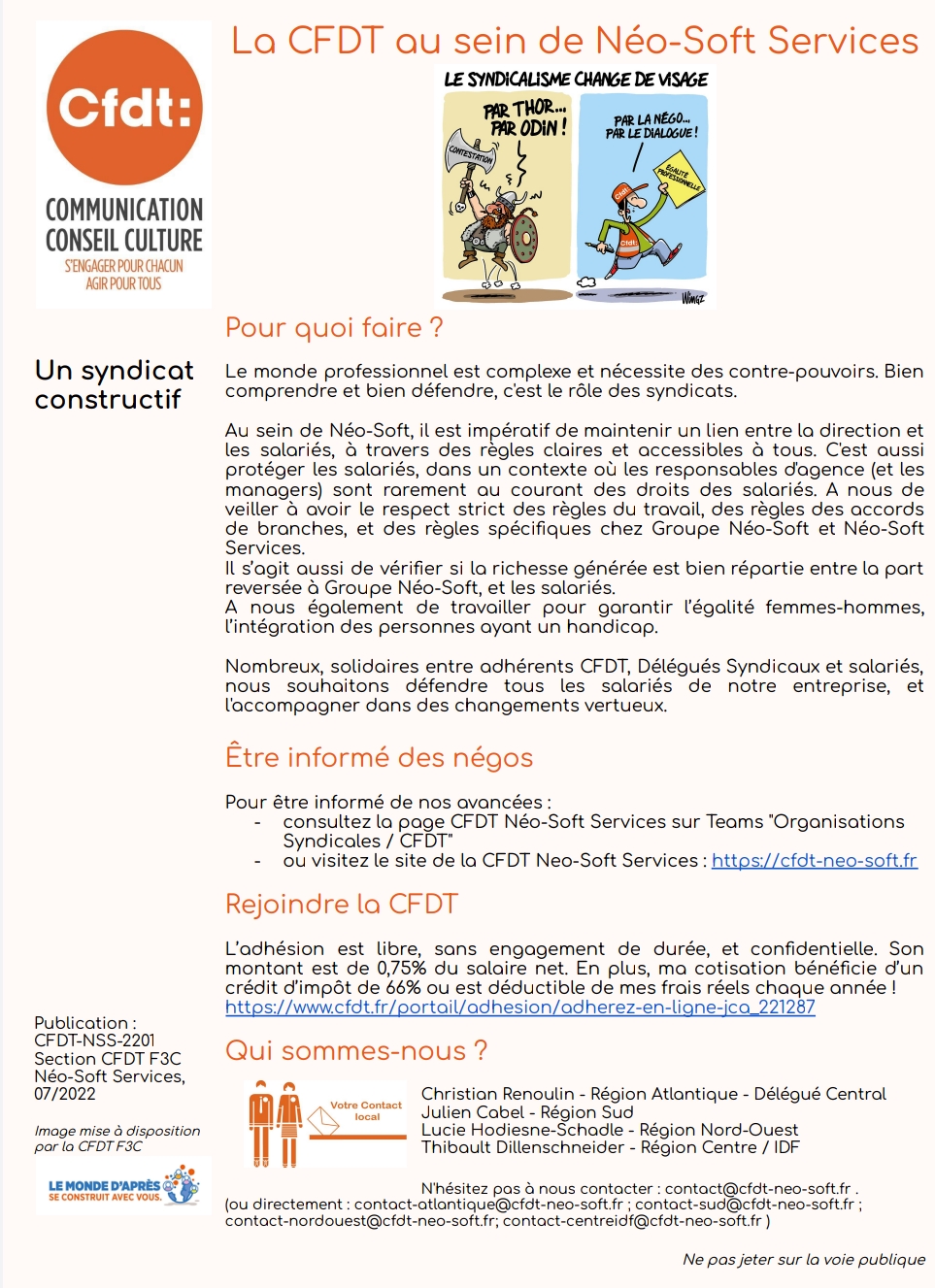 La CFDT chez NSS – CFDT Néo-Soft Services